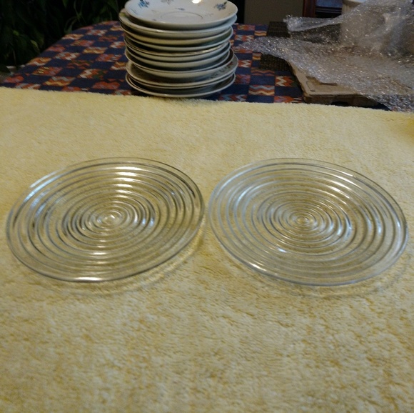 Dining | Vintage Glass 6 Inch Plate Set Of 2 | Poshmark